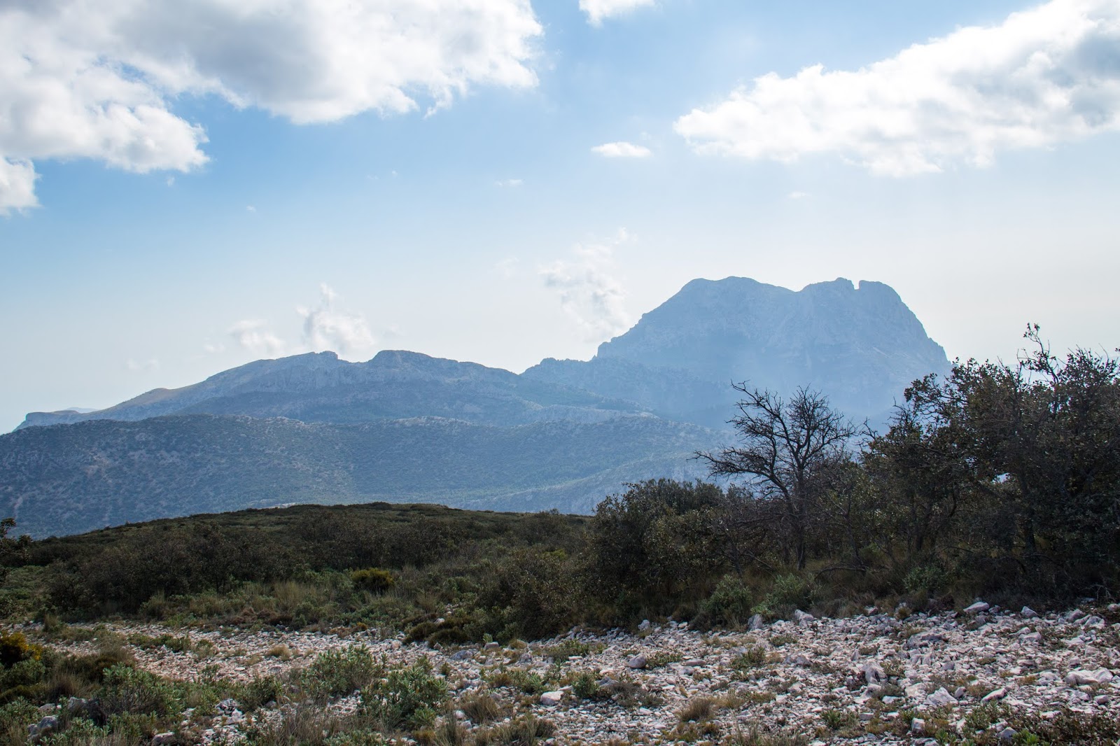 EL MADALLAR, EL PENYÓ ROC Y EL PENYÓ MULERO, DESDE LA FONT DEL PI.