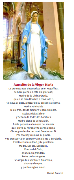 Letras Con Esperanza Asunción De La Virgen María Al Cielo 15 De Agosto Oración