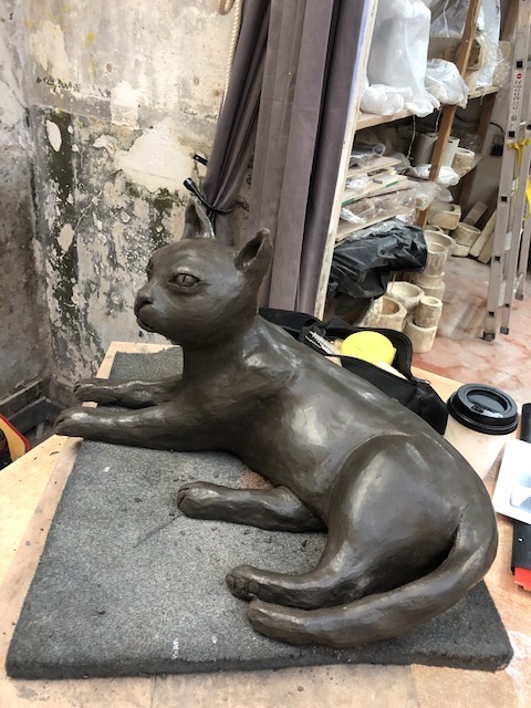 peinture-sykabl: Sculpture chat en argile