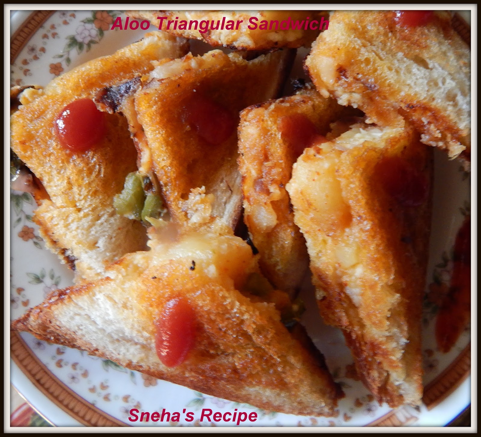 Aloo Triangular Sandwich - Sneha's Recipe