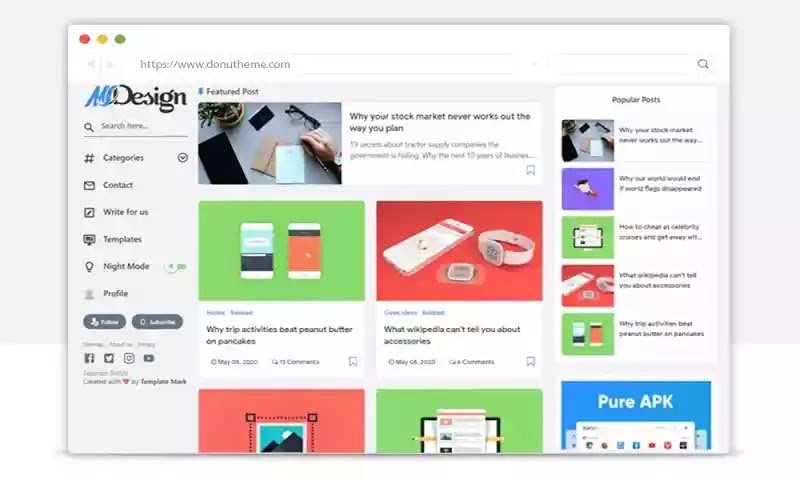 MSD Responsive Grid Style Blogger Template Premium Free Download ...