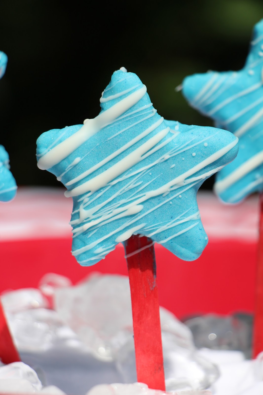 Grosgrain: Cherry Pickin' Chocolate® Blue Star Ice Cream Popsicles