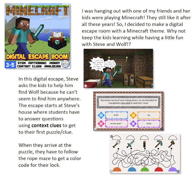 Rockin' Teacher Materials: Mission: Minecraft Digital Escape Room