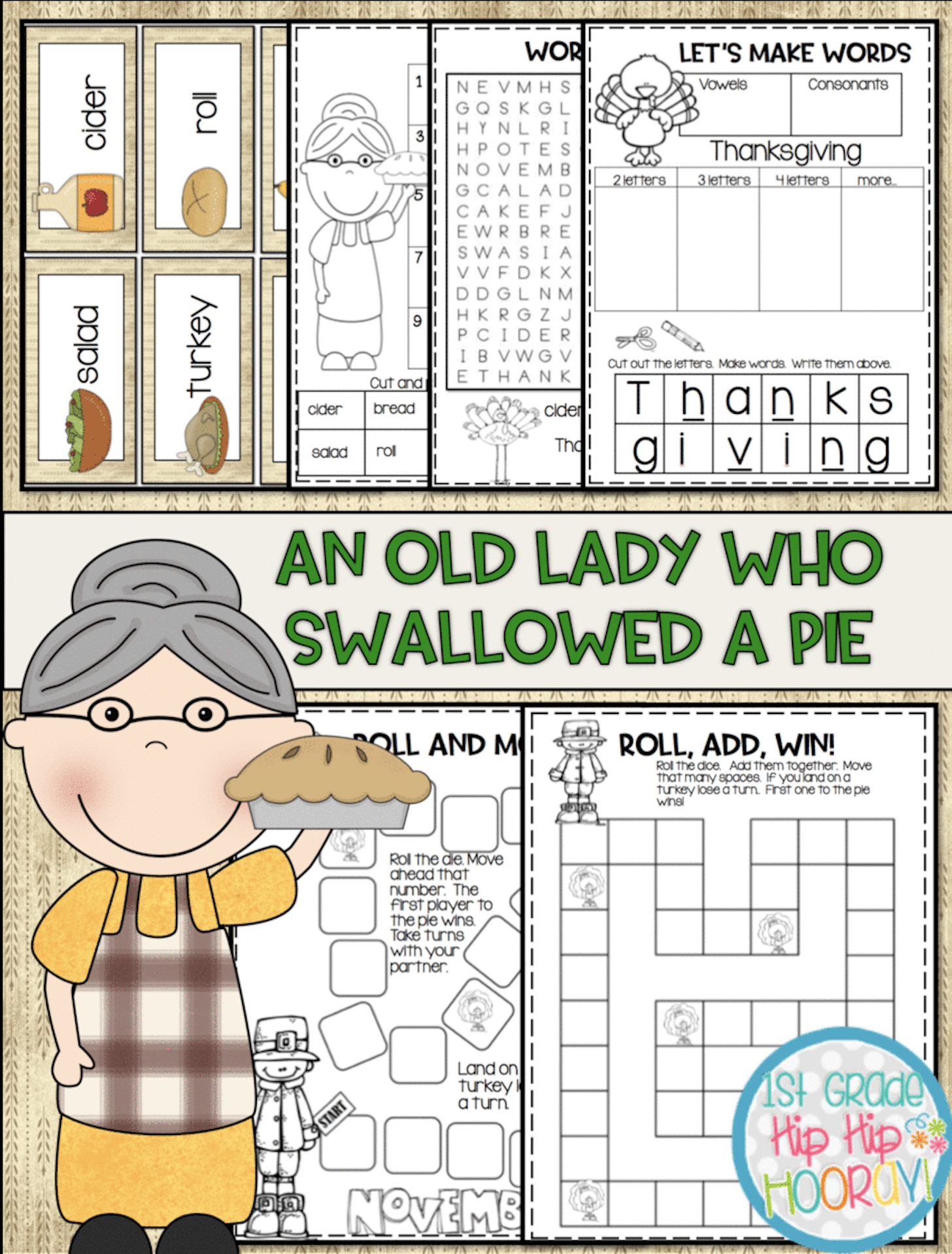 1st Grade Hip Hip Hooray!: There was an old lady who swallowed a pie!