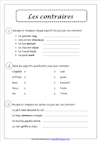 Vocabulaire: Les contraires (séquence 4) Savoir associer un mot à son ...