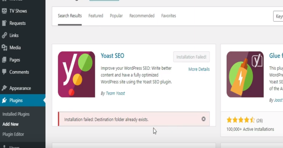 How To Fix Destination Folder Already Exists Error in WordPress?