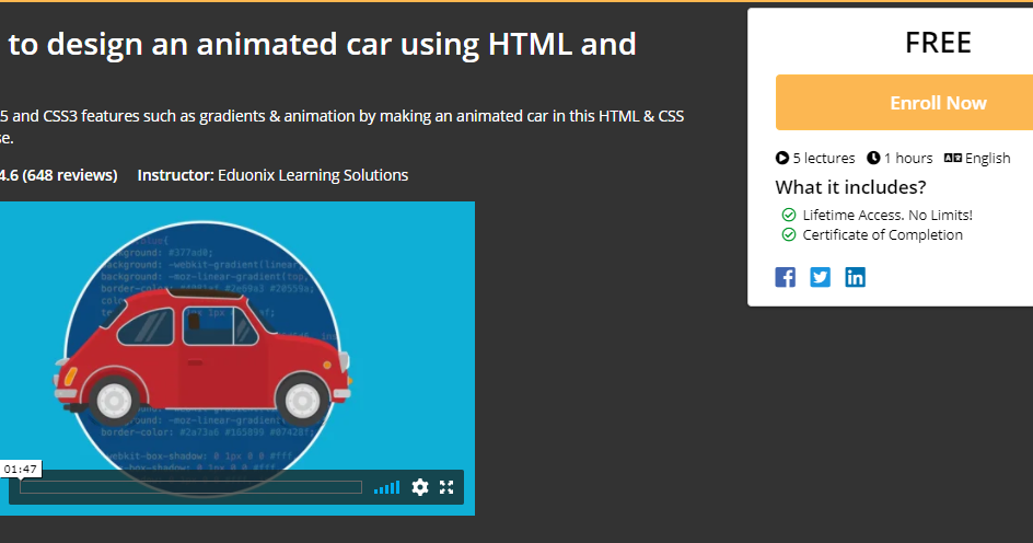 Learn to Design Animated Car Using HTML & CSS - AllCouponFree