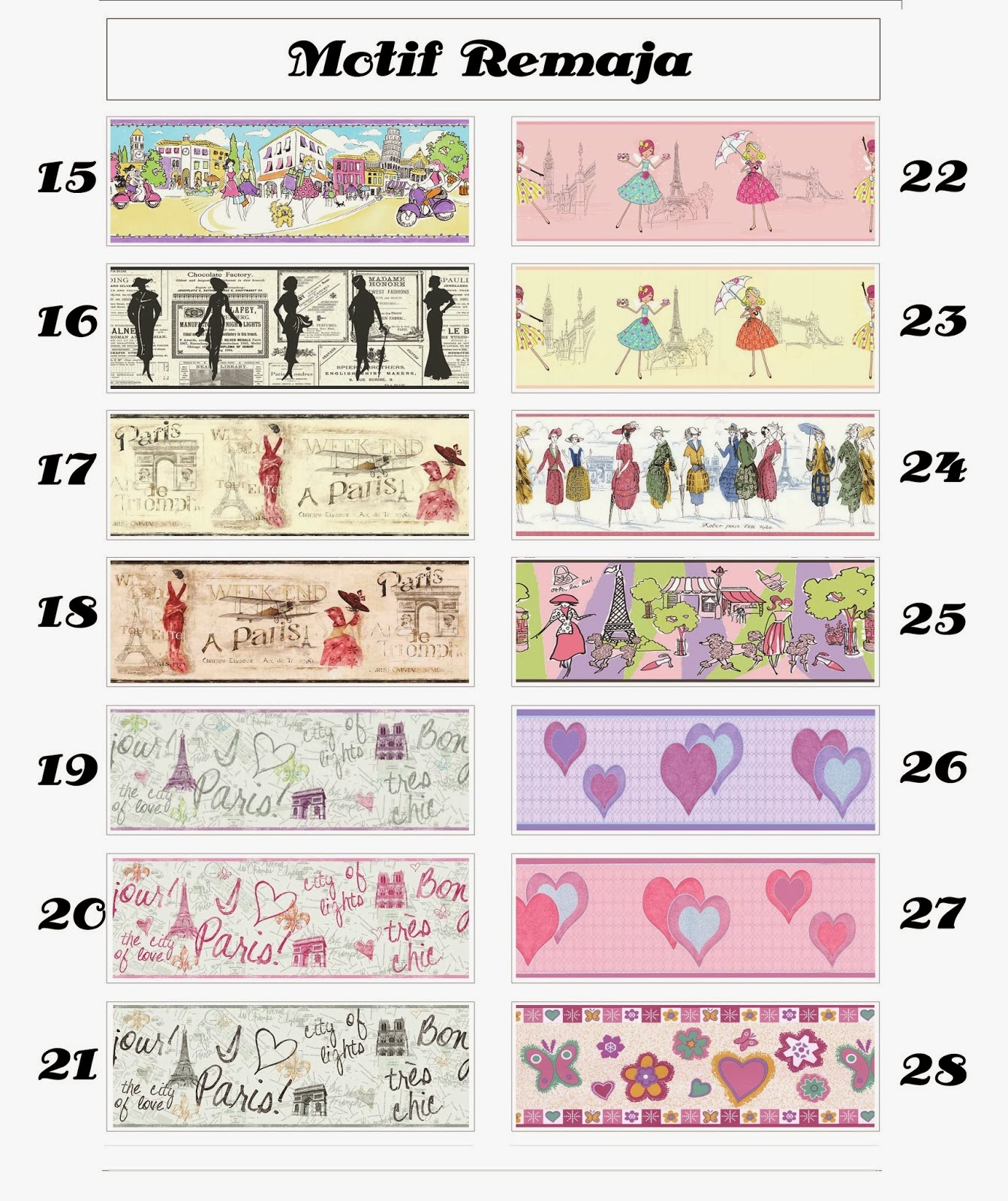 Wallpaper border murah: Motif Remaja dan Klub Bola