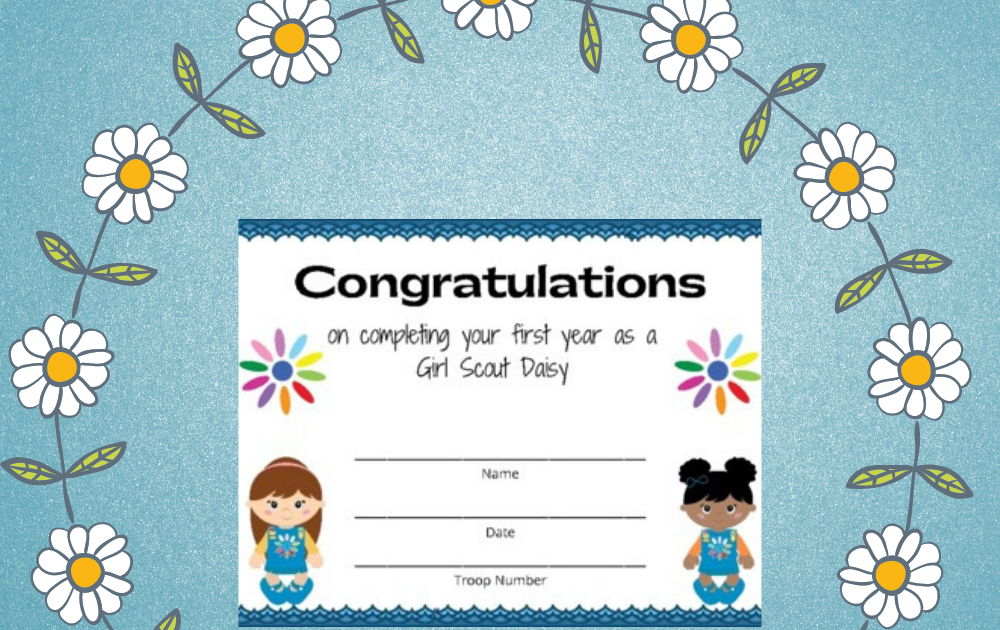 Girl Scout Daisy Petal Certificate
