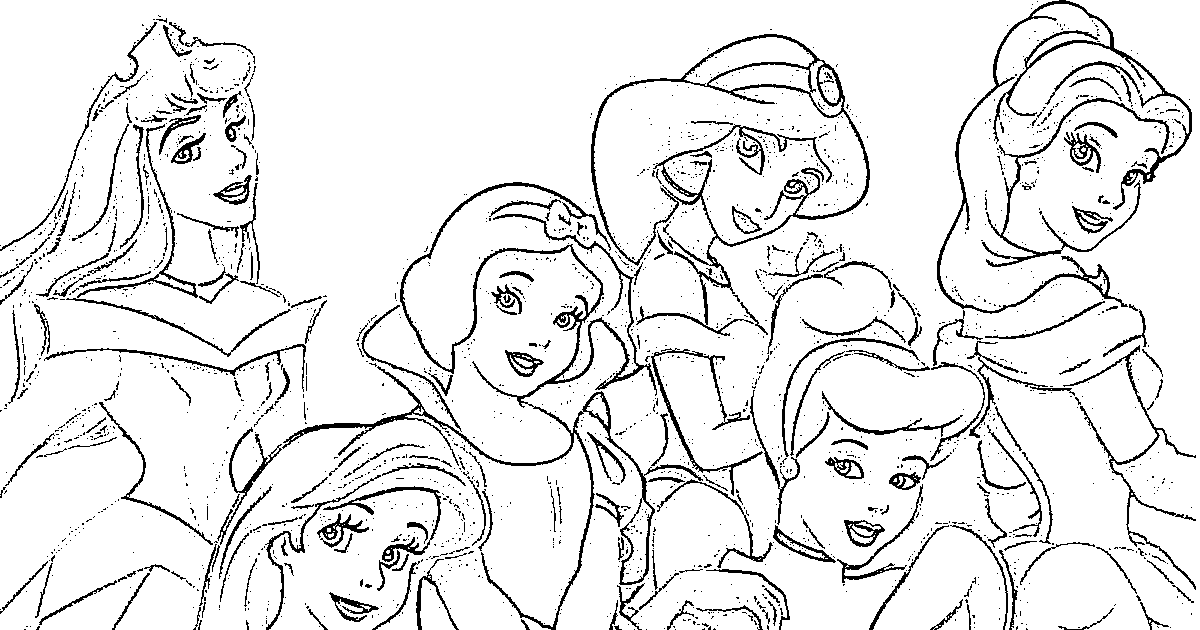 disney princess coloring pages group 1
