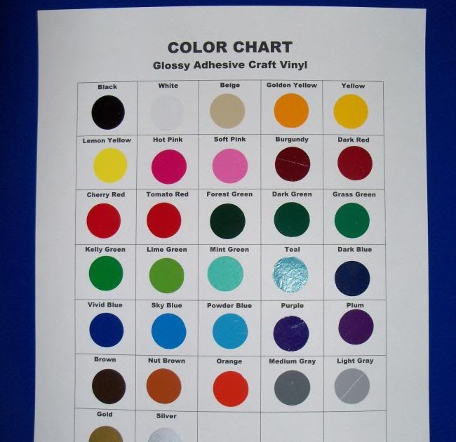 Cori's Signs and Such: Vinyl Color Chart