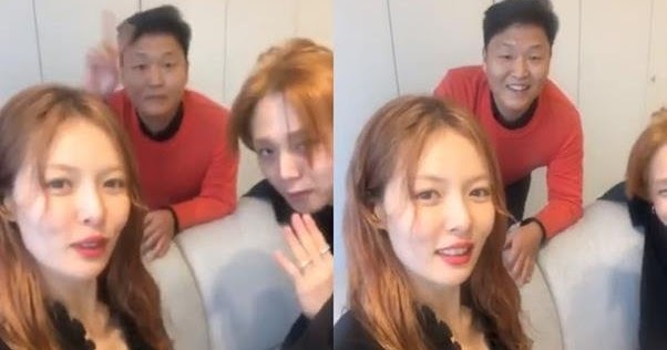 Psy makes a surprise appearance on Hyuna's live stream