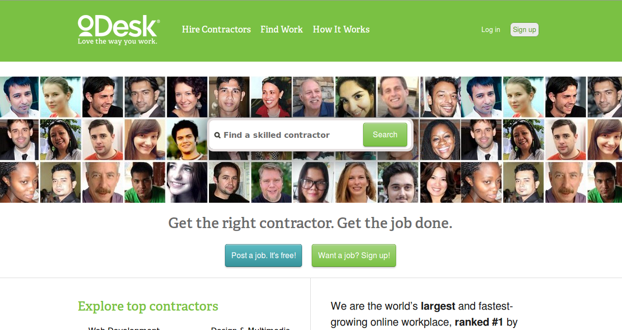 العمل من المنزل والربح عن طريق Odesk