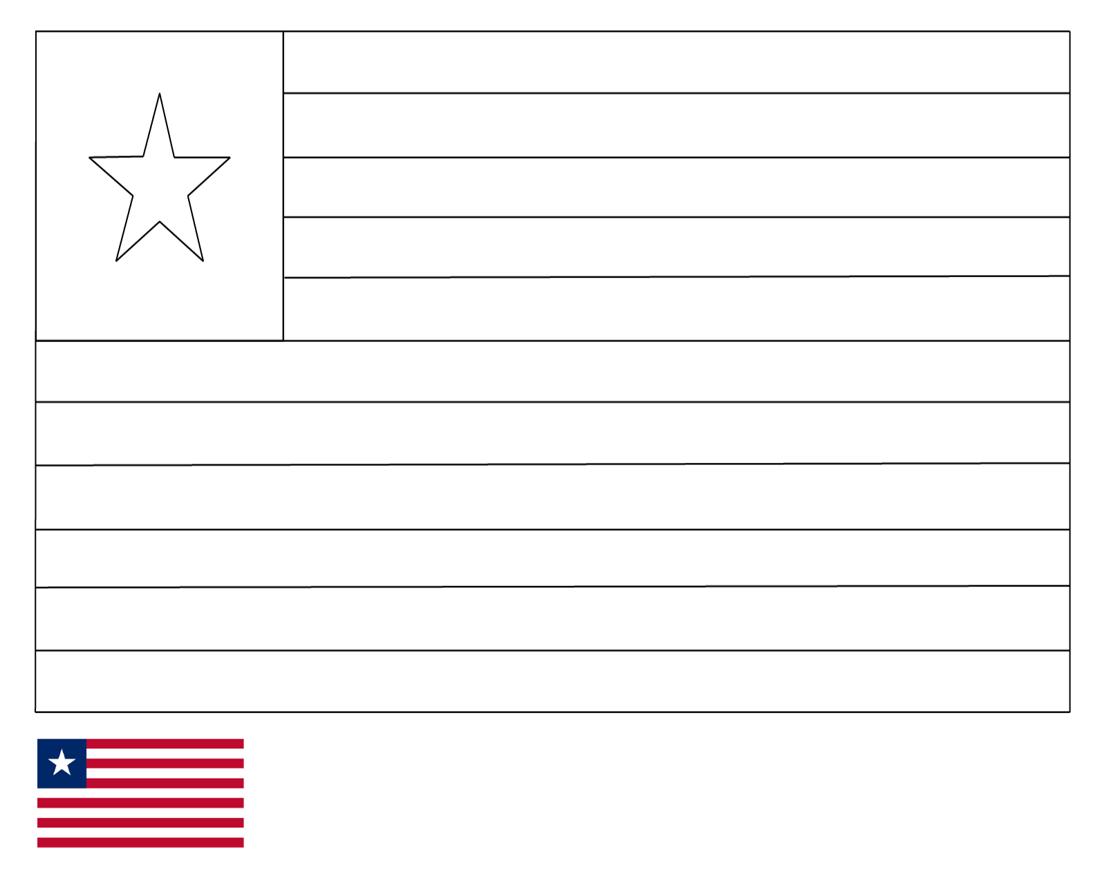 Coloring Page | Flag of Liberia | Drawing | Outline Vectors | Free ...
