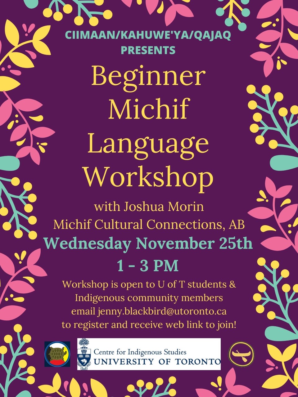 What's Happening in Toronto Linguistics : Beginner Michif Language Workshop