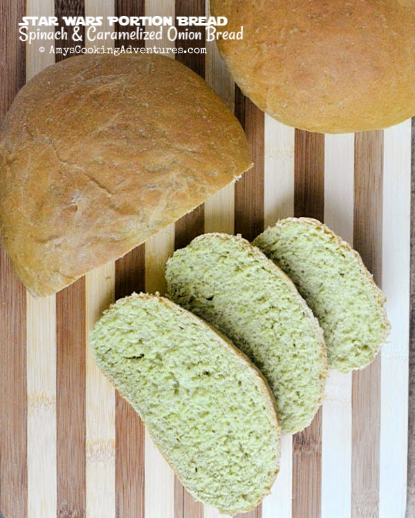 Spinach & Caramelized Onion Bread (Star Wars Portion Bread)
