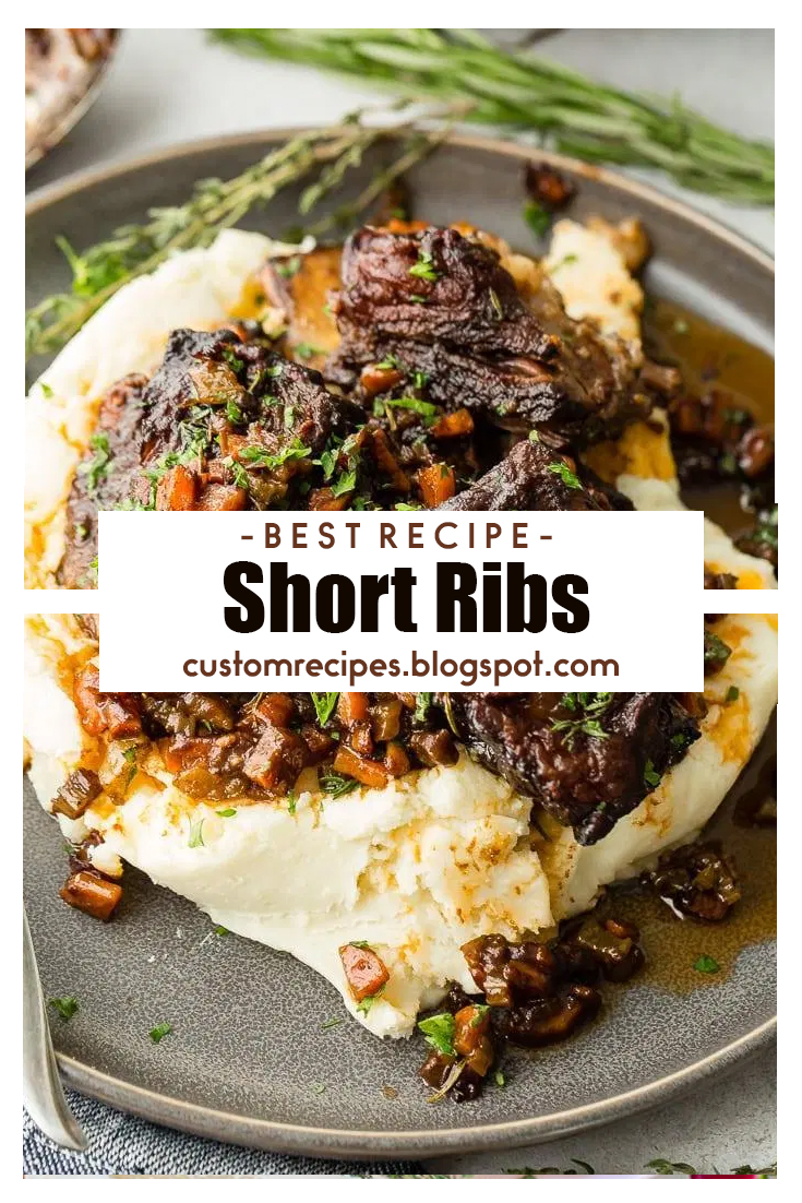 Oven Braised Short Ribs #meat #recipe #ribs