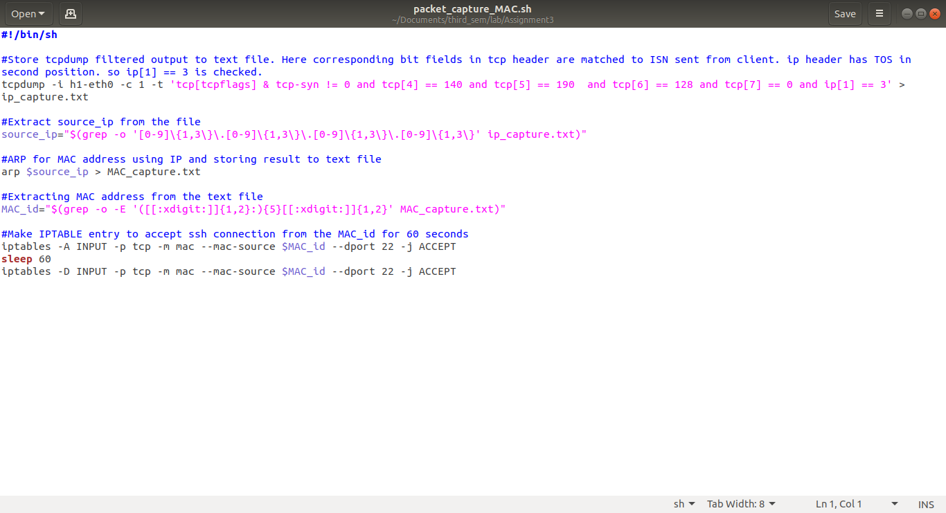SINGLE PACKET AUTHORIZATION (PORT KNOCKING) EXAMPLE SIMULATION IN MININET