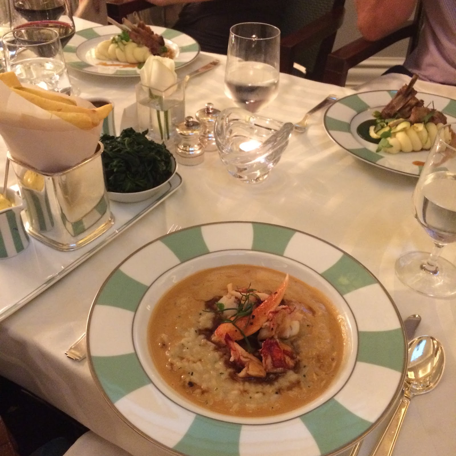 Dinner at Claridge's - Roses and Rolltops