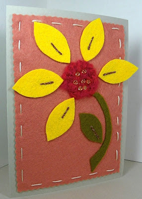 Felt flower greeting card