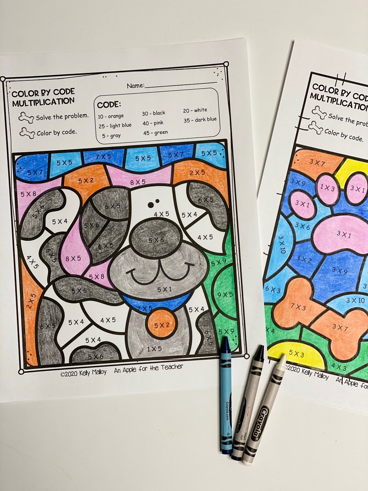 An Apple For The Teacher: Pets Color By Number Worksheets