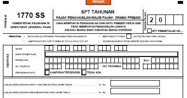 Formulir SPT manakah yang anda gunakan, apakah 1770, 1770 S, atau 1770 ...