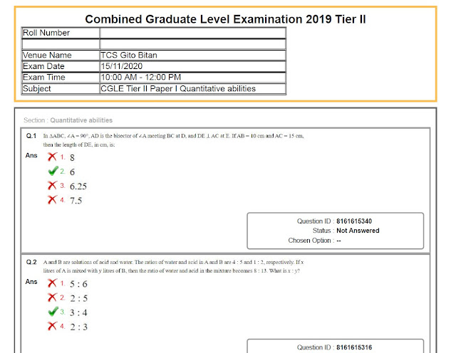 SSC CGL 2019 Tier 2 Question Papers (Official) PDF Download