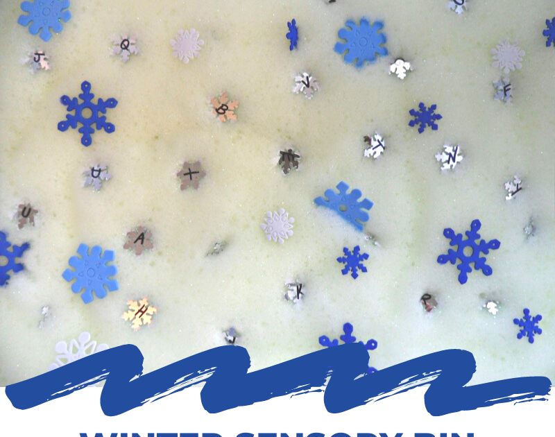 Sparkly Winter Sensory Bin with Snowflake Alphabet Letters | And Next ...