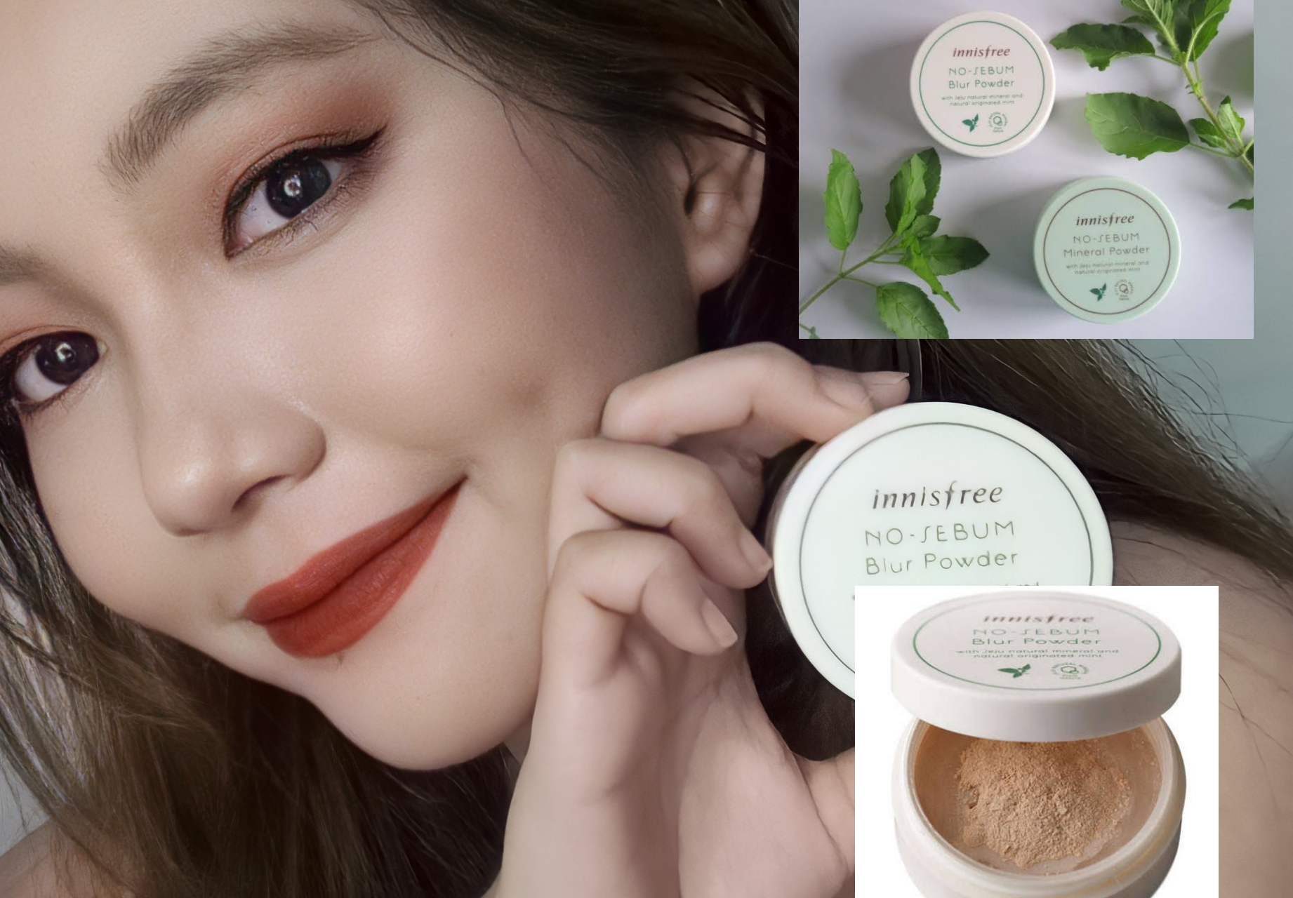 Pocket-friendly and lightweight Powder: Innisfree NO-SEBUM mineral powder.