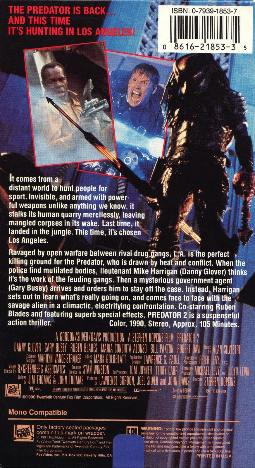 Middle Earth Collectors: VHS OF THE WEEK: Predator 2