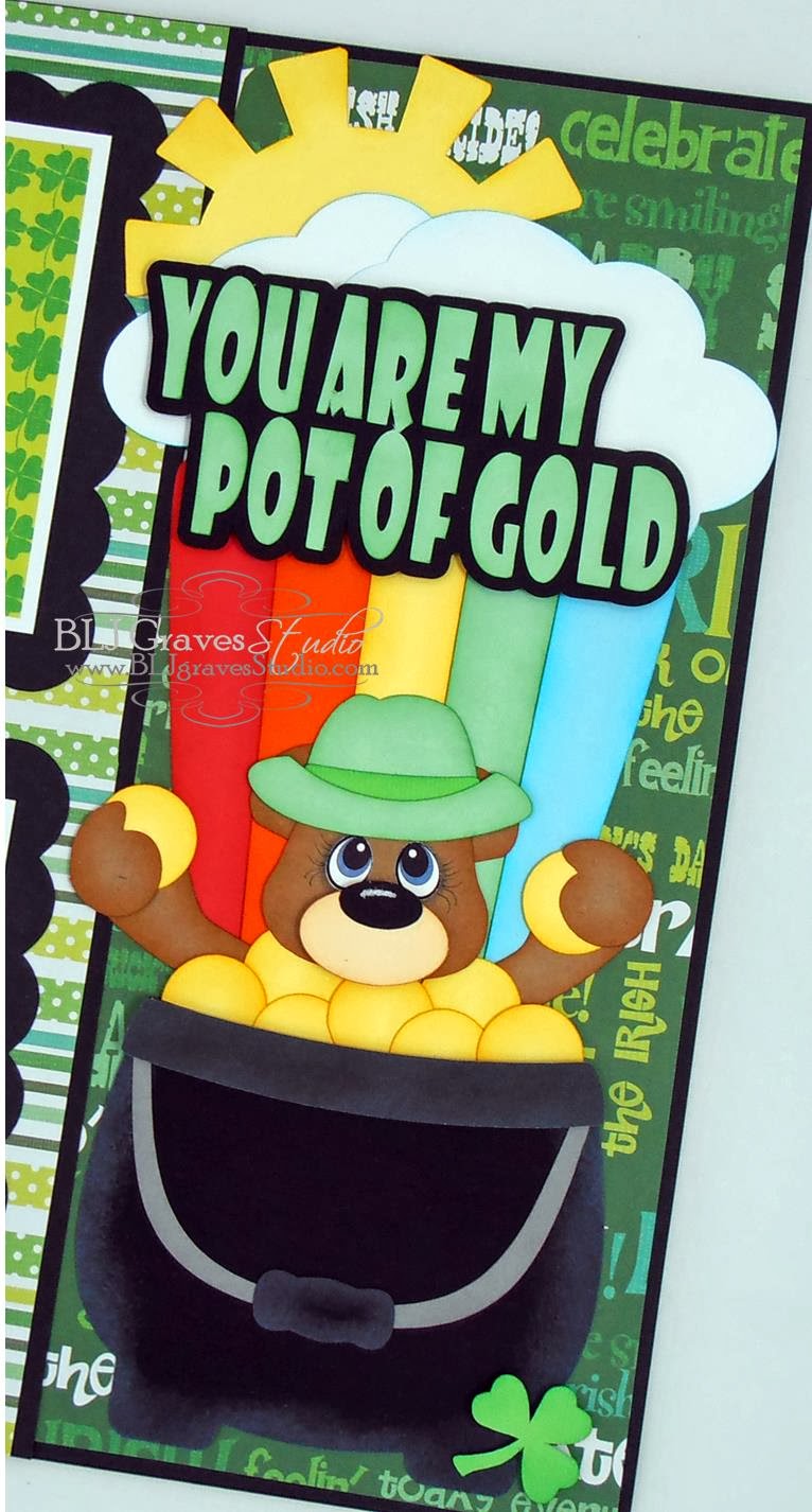BLJ Graves Studio: My Pot Of Gold St Patrick's Scrapbook Page