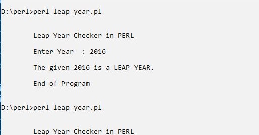 Free Programming Source Codes And Computer Programming Tutorials Leap Year Checker In Perl