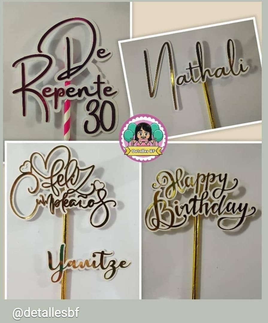 Topper Doble Capa con Metalizado - Mis Toppers Tus Toppers