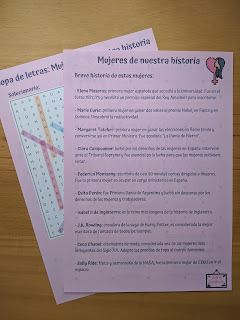 Día de la mujer: sopa de letras.