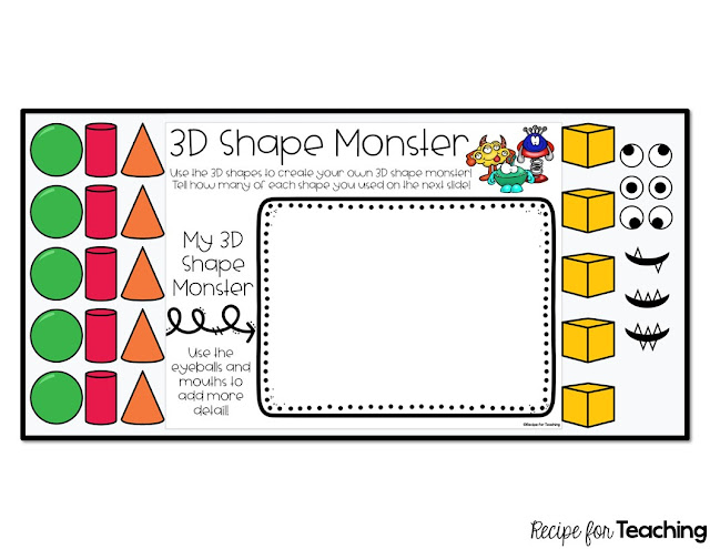 3D Shape Monster - Recipe for Teaching