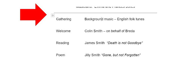 Songs For Funerals Adding Rows To Word Documents That Use Tables songs-for-funerals-adding-rows-to-word-documents-that-use-tables