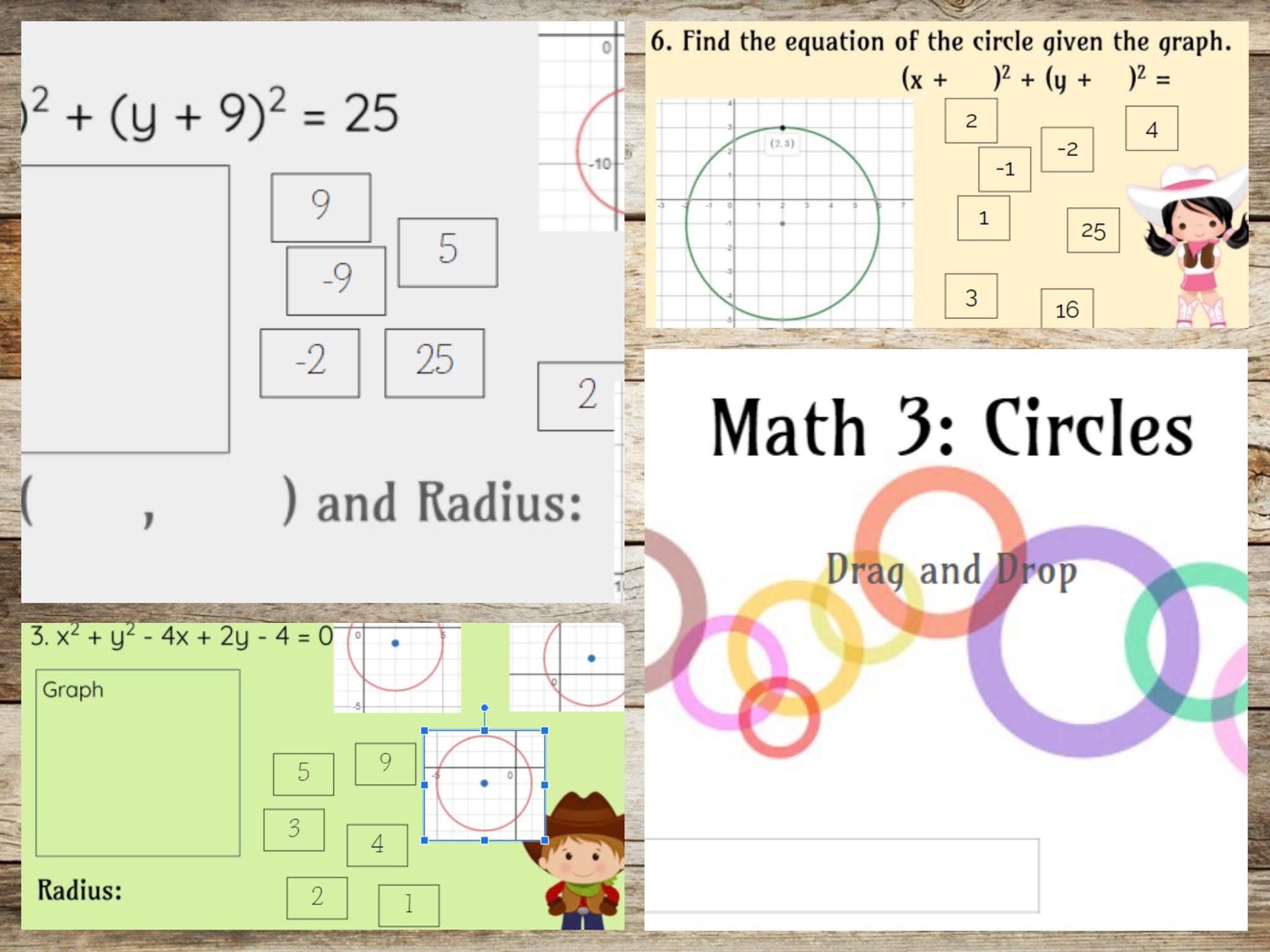 Equations of Circles: Drag and Drop