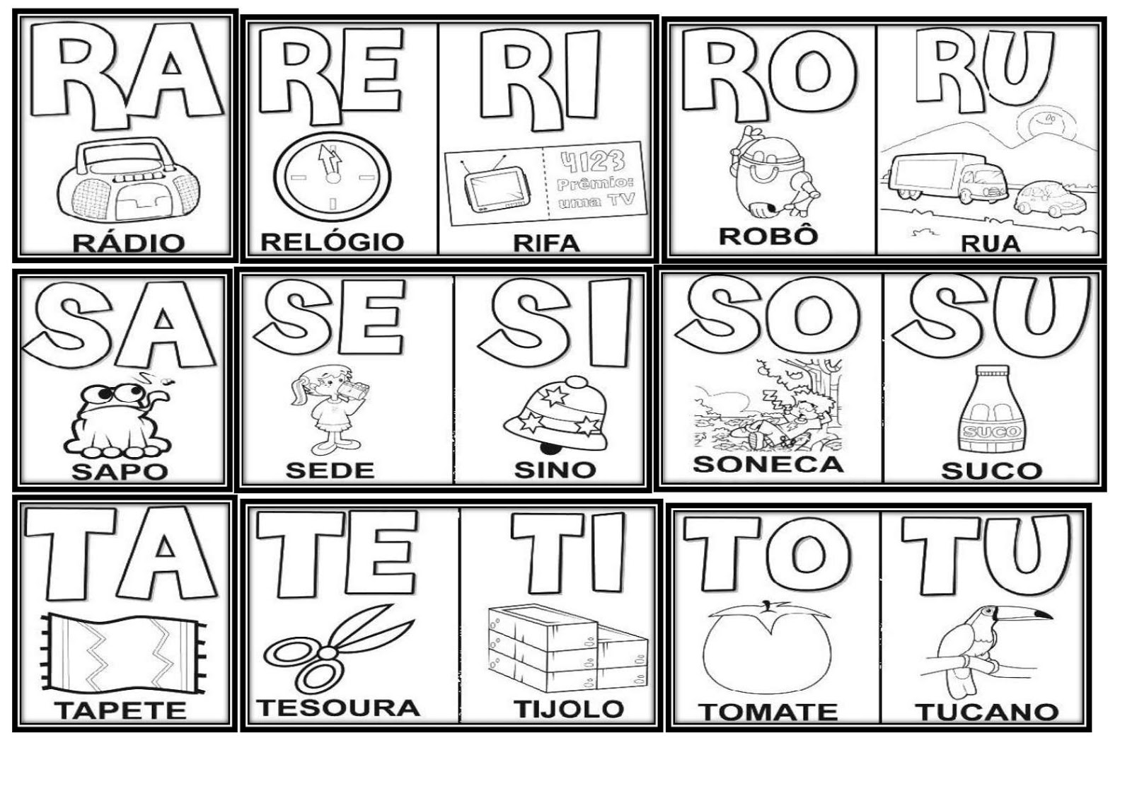 Sílabas simples Cards com as sílabas simples... ~ estante da atividade