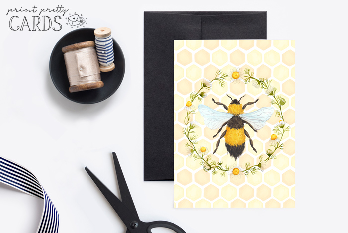 Free Printable Bee Cards | Print Pretty Cards
