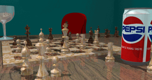 Chess game with Pepsi computer art