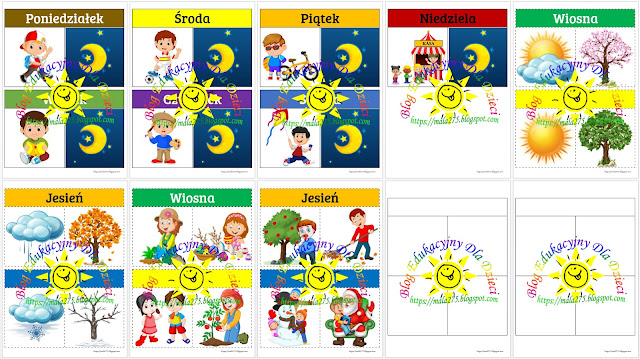 BLOG EDUKACYJNY DLA DZIECI: Dni tygodnia
