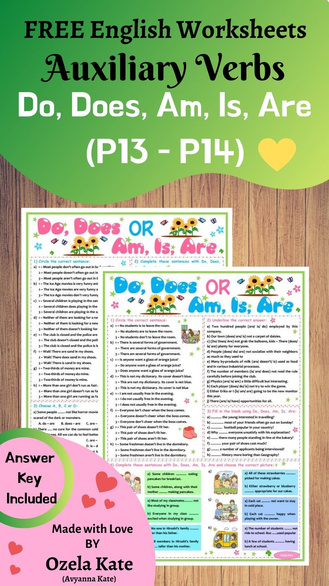 Ozela Kate: Worksheet for Children and Beginner - Auxiliary Verbs - Do ...