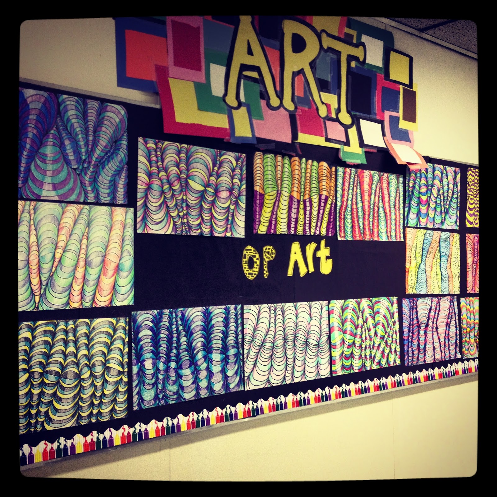ART with Mrs. Garrett!: Op Art Drawing display