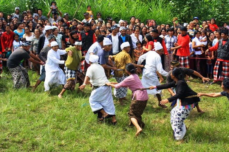 Bali surfing: Tradition Magoak-goakan Village Pekraman Flag