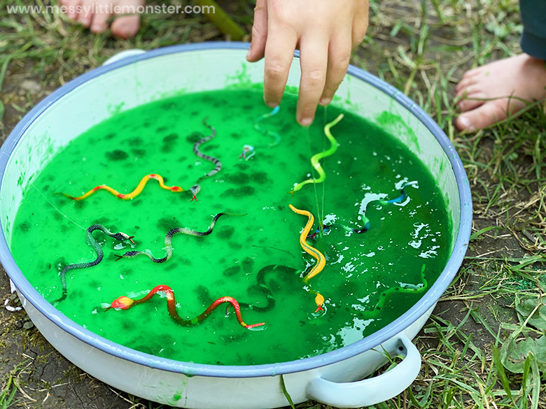 Slime Sensory Bin Snake Swamp - Messy Little Monster