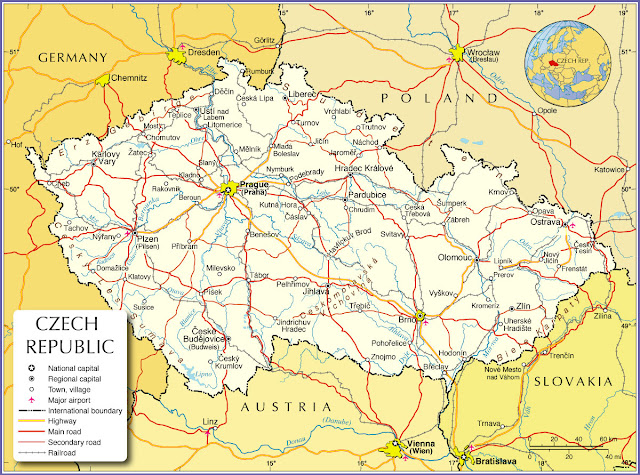 Tjekkiet - Geografiske Kort over Tjekkiet ~ Klima Naturali™