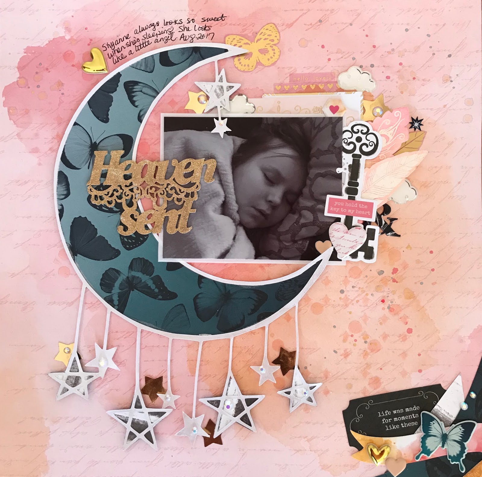 Follow Your Art Crafts: Scrapbook Layout "Heaven Sent"