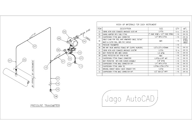 Download Hook-Up Pressure Transmitter DWG AutoCAD Free