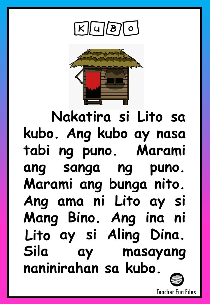Teacher Fun Files: Tagalog Reading Passages 8
