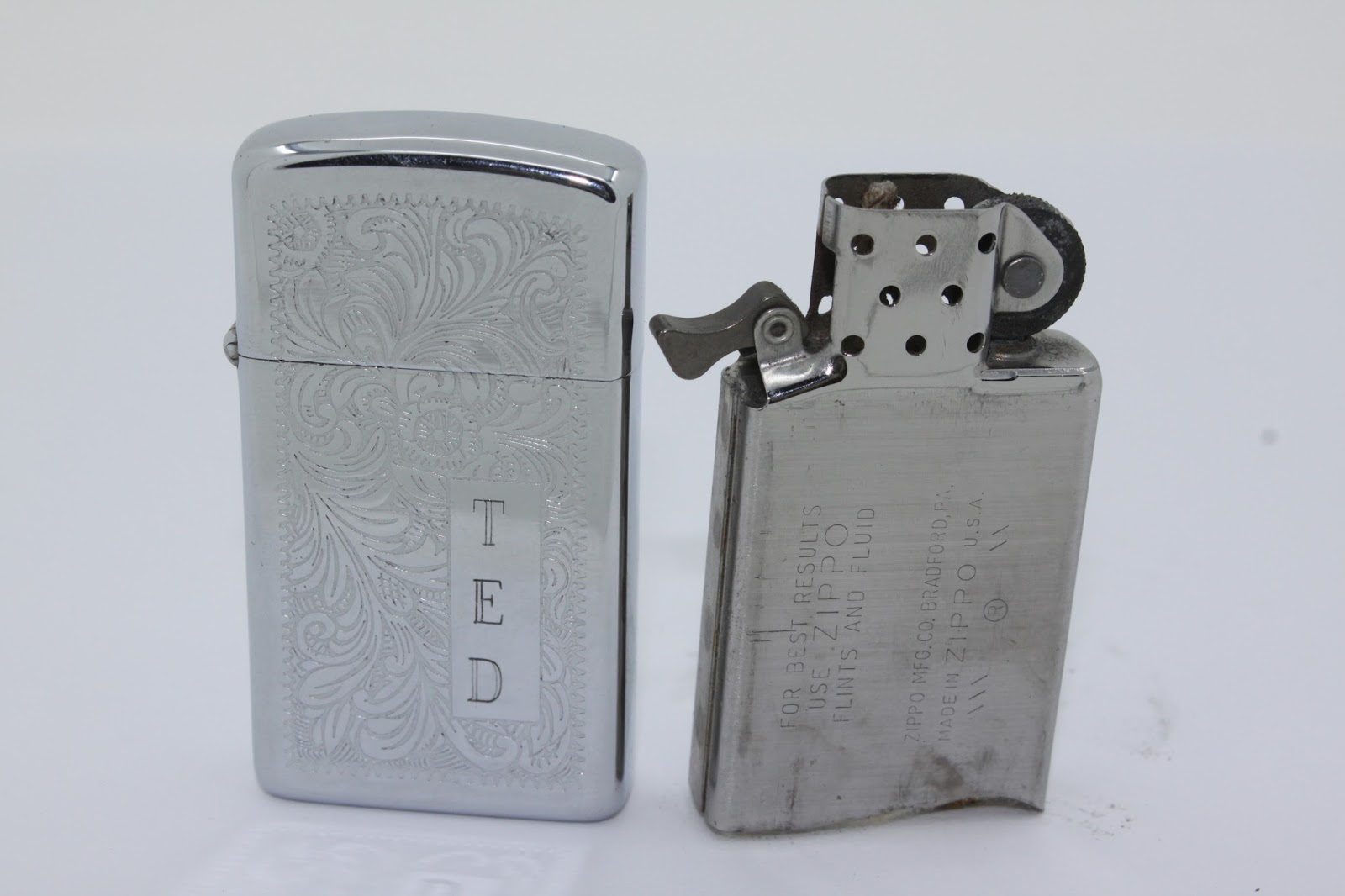 ziq ZIPPO collections: ORIGINAL ZIPPO SLIM LIGHTER YEAR 1985 CODE : 4001